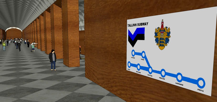 Tallinn new subway line's 3d model