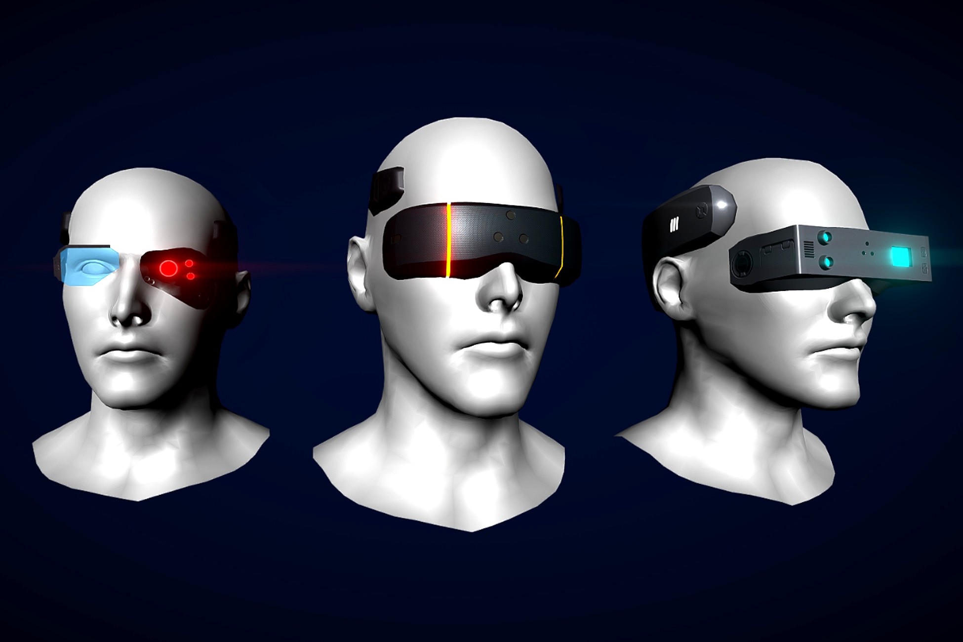 Cyberpunk Visors and Implants 3d model