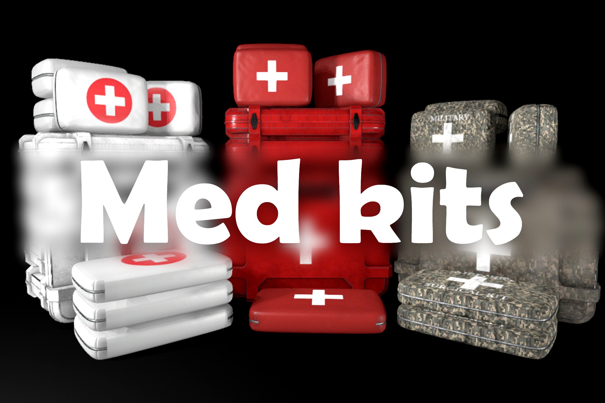 Med Kits (PBR) 3d model