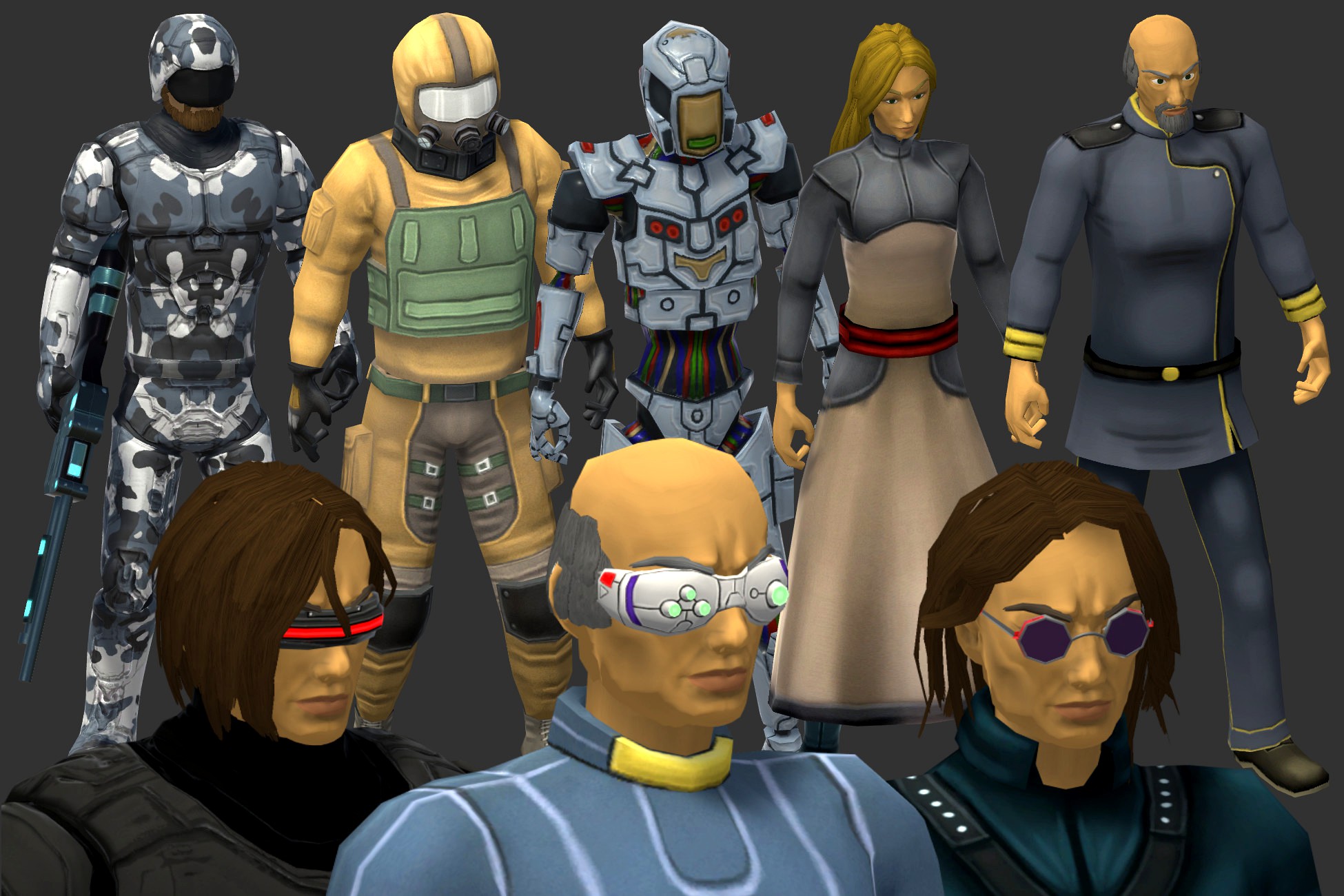 Customizable Characters - Sci-Fi Series 3d model