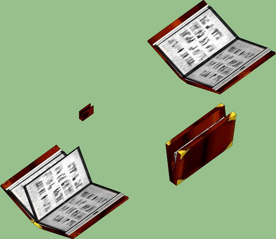 Minecraft 3 enchantement book components+1 animated library book 3d model
