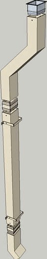 Extruded Rectangular Downspout Assembly - 4x6 3d model