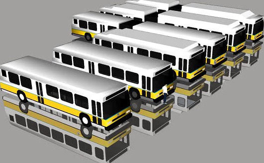 Orion MBTA bus fleet 3d model