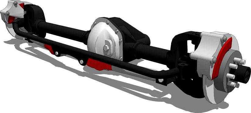 DANA 60 axle w/ dual steering stablelizers 3d model