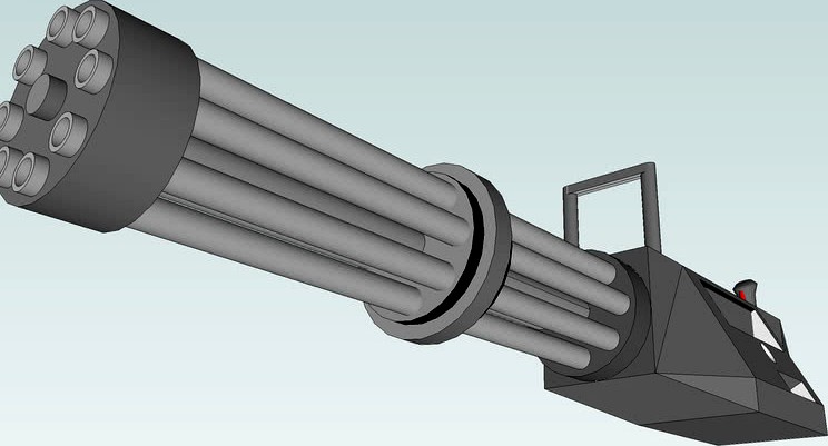 Hand held Minigun 3d model