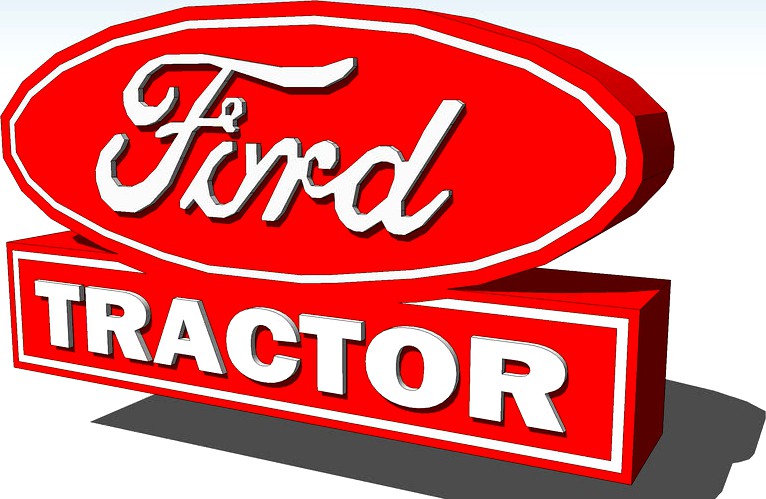 Ford Tractor Sign 3d model