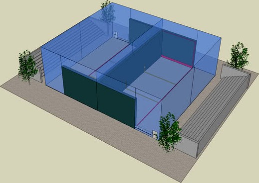 Cancha de Frontenis Frontennis Court 3d model