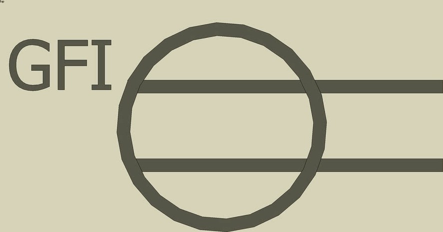 Electrical Receptacle 110V Duplex GFI 2D Floorplan Symbol 3d model