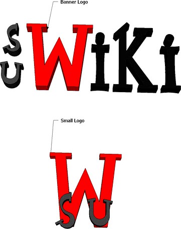 3D Challenge #9 - SketchUp Wiki logo model