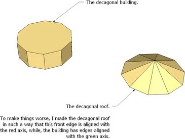 Decagonal roof and building alignment 3d model