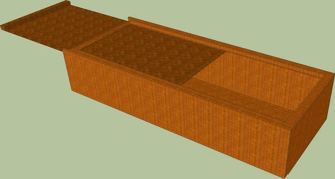 Sliding lid box. 3d model