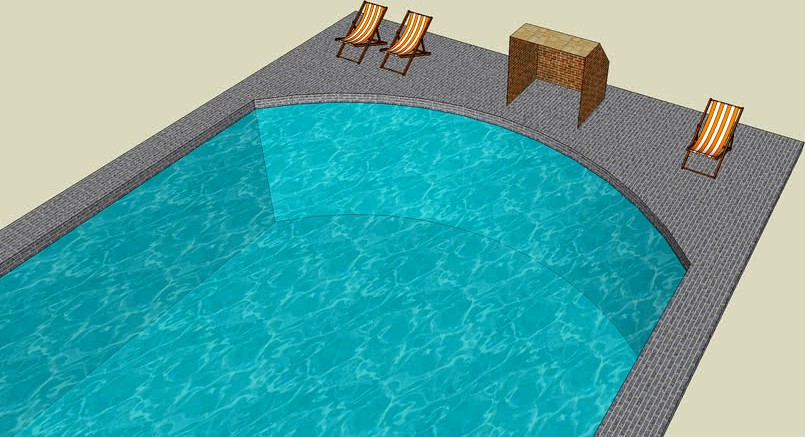 Piscine de jardin 3d model