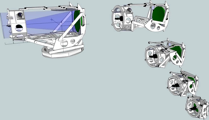 Spider Dob - Folding and collapsing Dobsonian Telescope 3d model