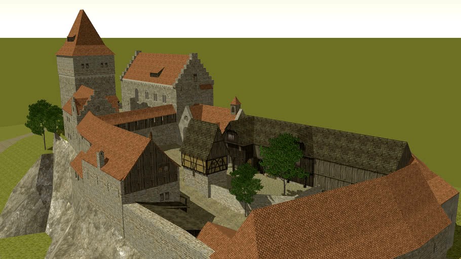 Medieval Spur Castle 3d model