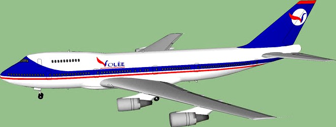 Volee Airlines Boeing 747-200 V2.5 3d model