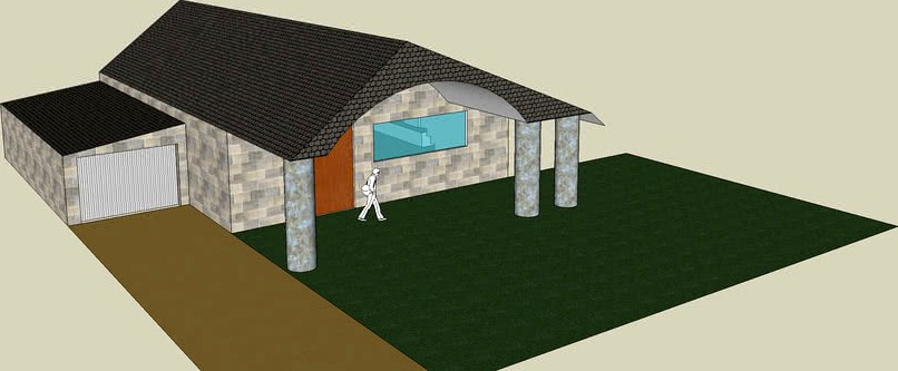 simple textured house 3d model