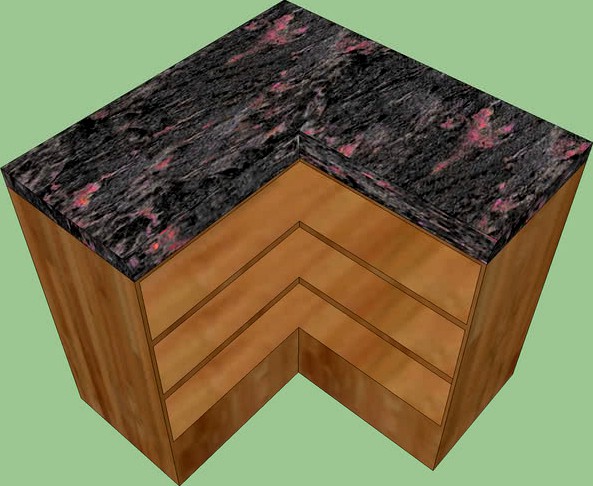 corner kitchen unit 3d model