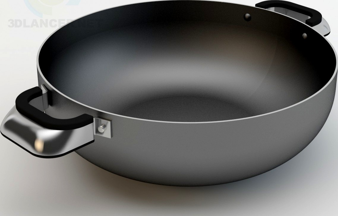 3D Model Fry Pan with two handles