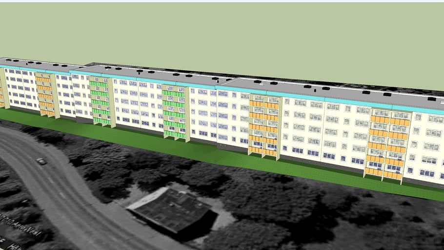 Plattenbau IW65 3d model