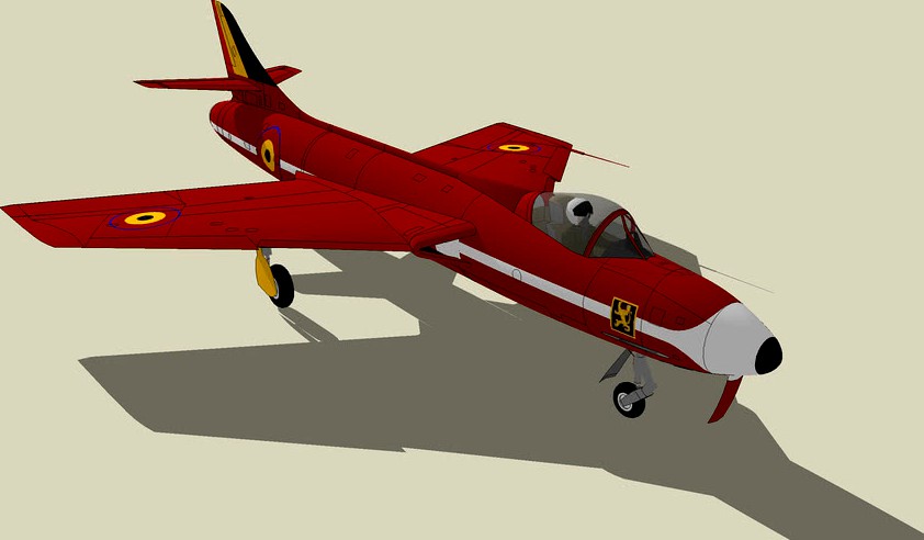 Belgian Air Force Hawker Hunter F.4 - Les Diables Rouge (1957-1963) 3d ...