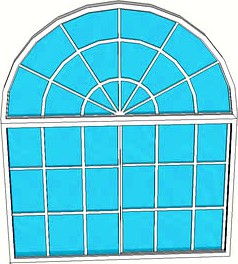 Arch Window with slider and Mullions 3d model