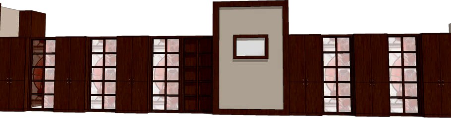wooden partition wall 3d model