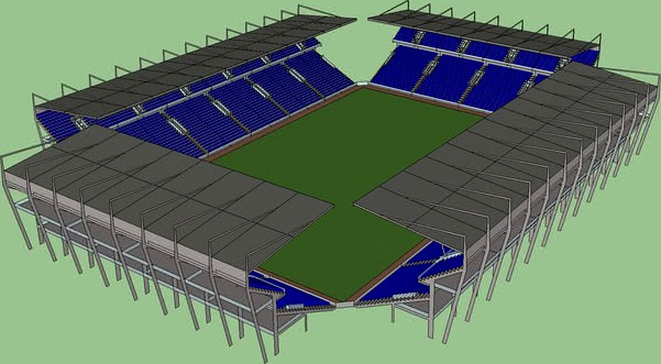 Small two tier stadium (detailed) 3d model