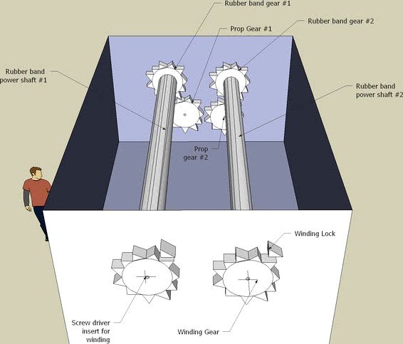 Rubber Band Boat Gear box 3d model