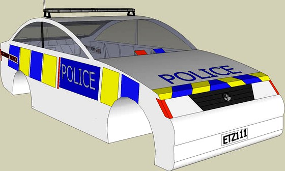 new zealand police car, new color scheme and light bar 3d model