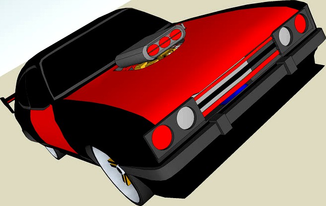 turbo&supercharged ford capri 3d model