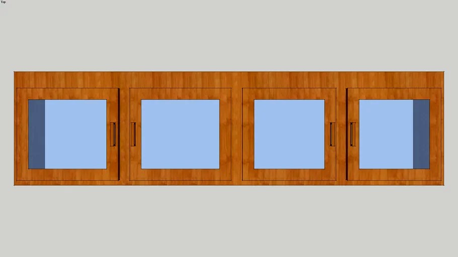 Overhead Kitchen Cabinets with Glass Door 3d model