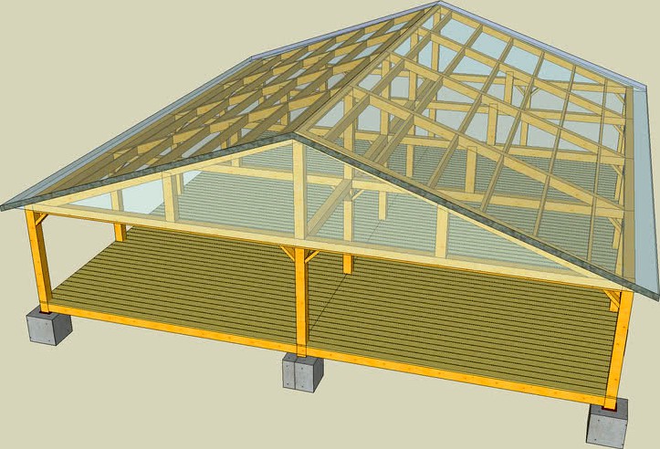 Simple Timber Portal Frame 3d model