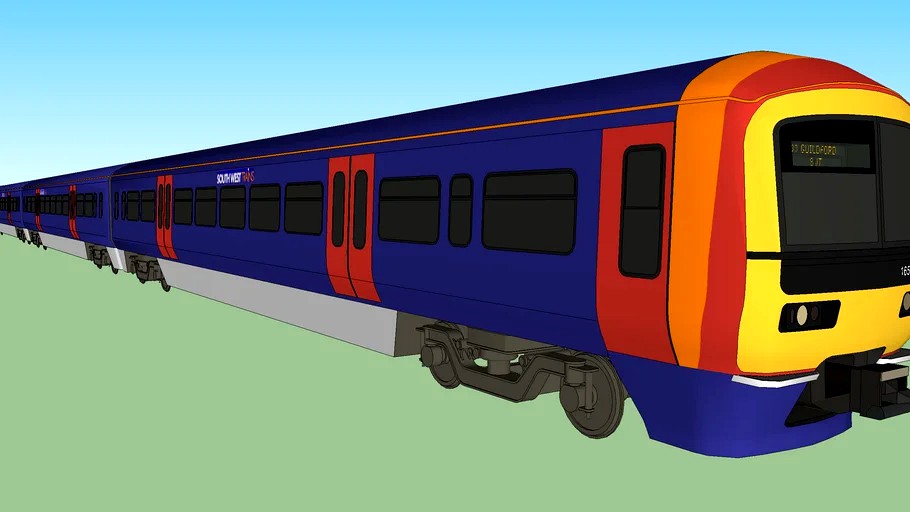 Class 165 Networker Turbo South West Trains 6-Car 3d model