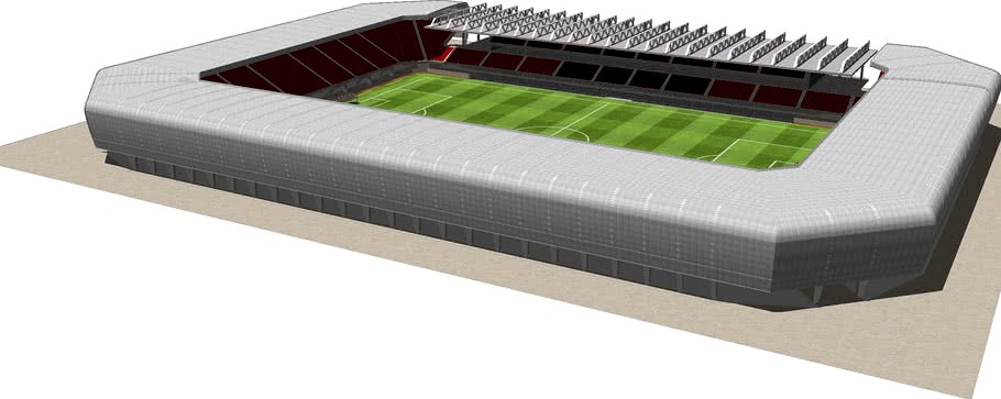 Small scale football stadium 3d model