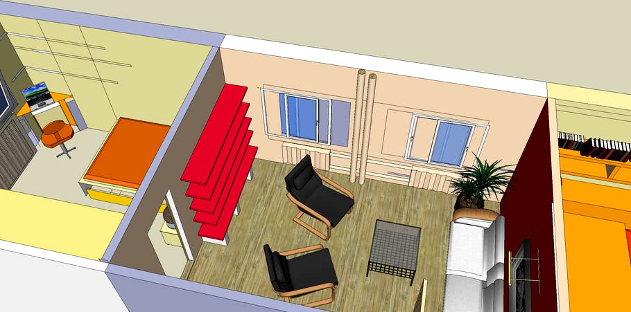 Demi Panelak Modernisé 3d model