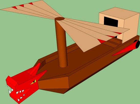 ninjago flying boat 3d model