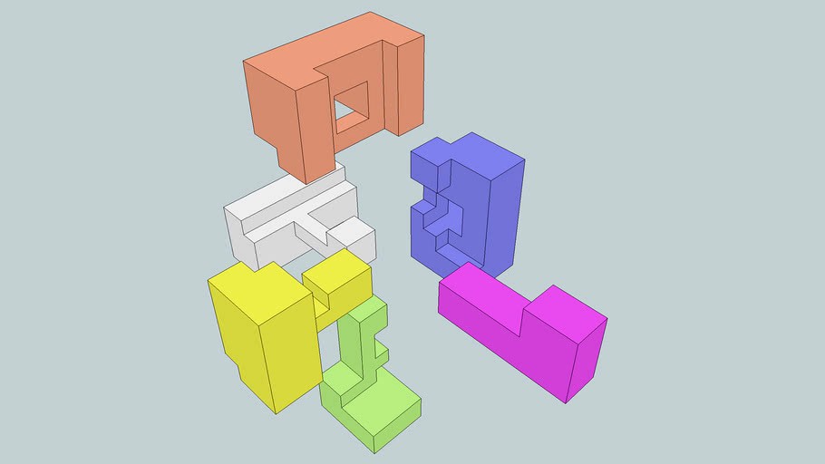 Block Puzzle - Exploded 3d model
