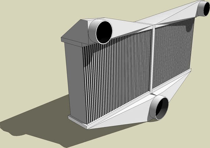 Vertical flow intercooler 3d model