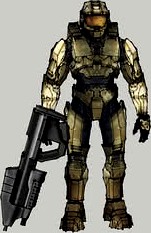 Master Chief with an Assault Rifle 3d model