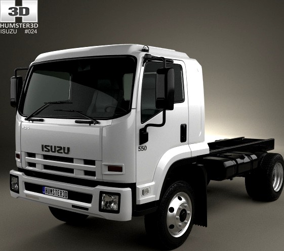 3D model of Isuzu FSS 550 Single Cab Chassis Truck 2015
