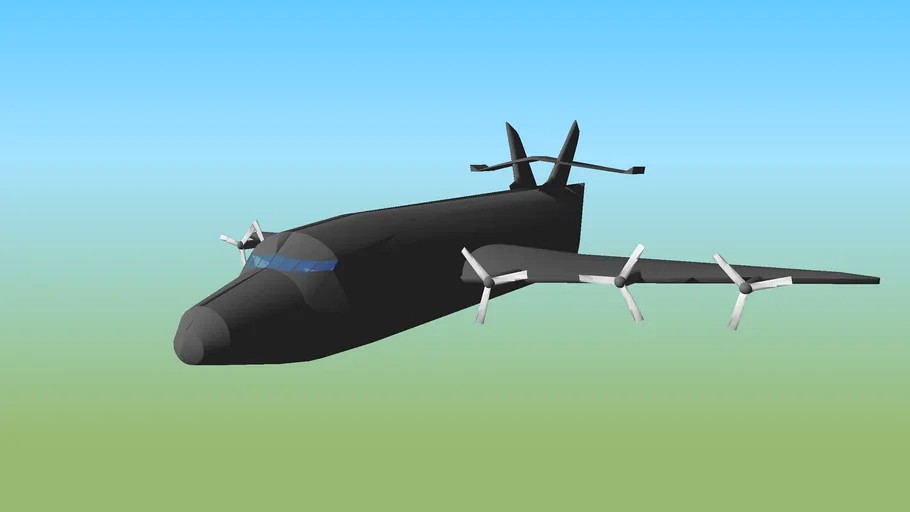 Plane With 6 Engines 3d model