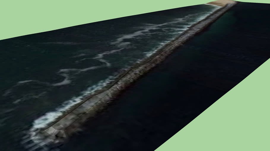 Newport Harbor north jetty 3d model