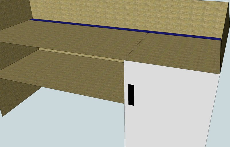 Toog met ijskast 3d model