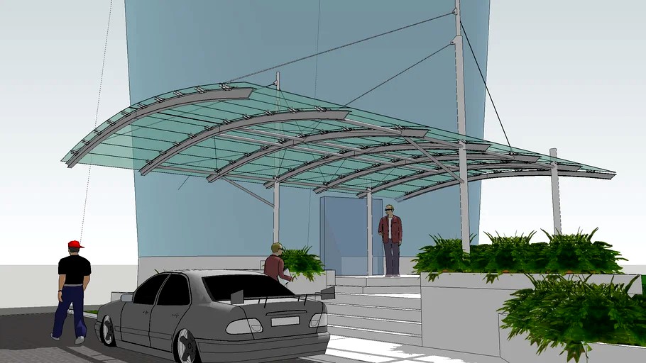 Glass canopy 3d model