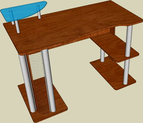 Z-Line Pacific Compact Computer Desk 3d model