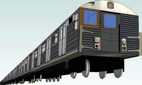 MTA New York City Subway R32 F Train 3d model