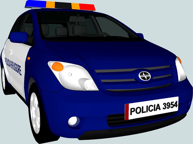 Scion xA Albanian Police Car 3d model