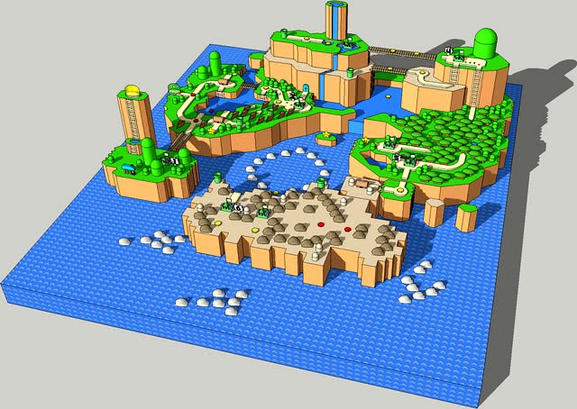 Super Mario World Map 3d model