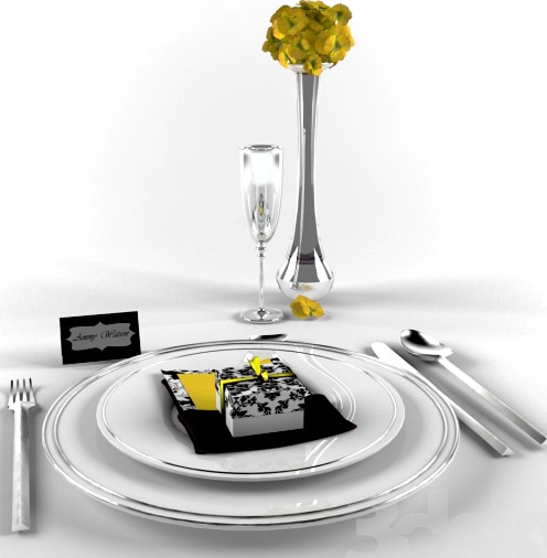 place settings 3d model