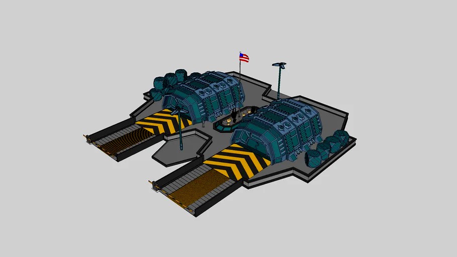 Futuristic Barracks 3d model